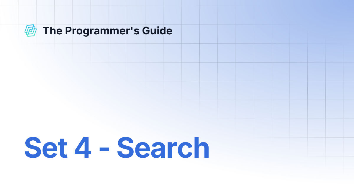 Set 4 Search The Programmer S Guide