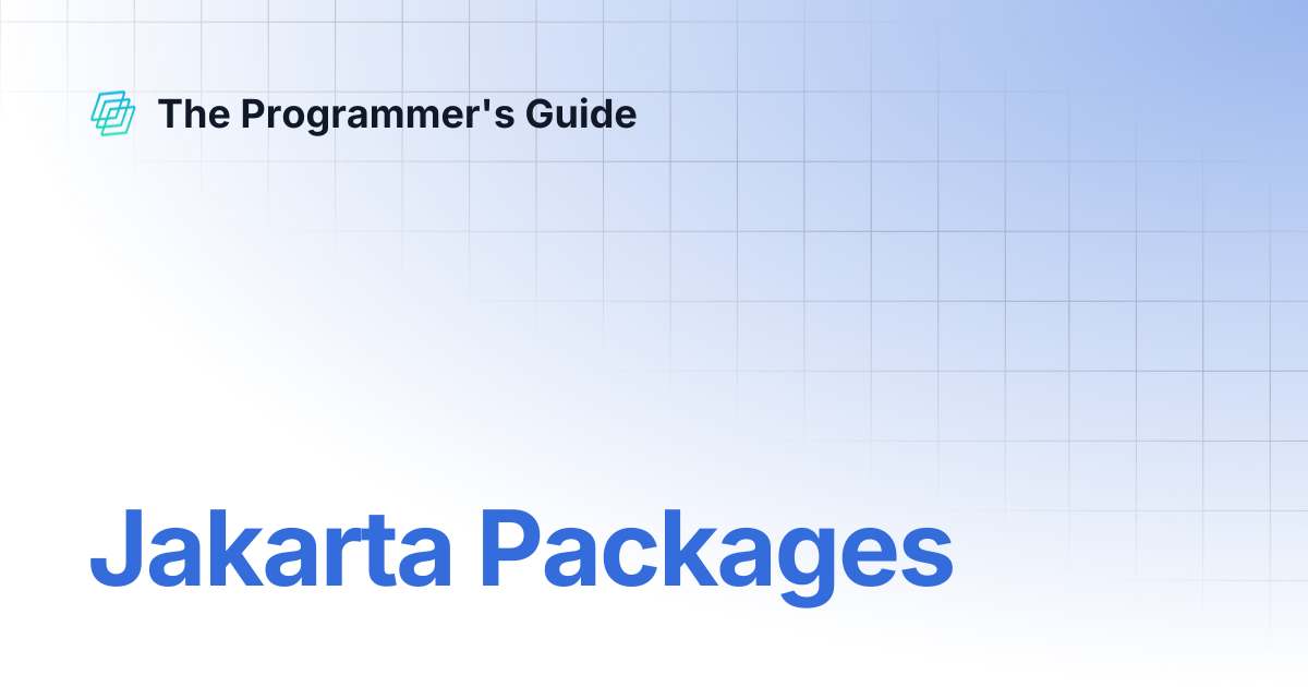 Jakarta Packages | The Programmer's Guide