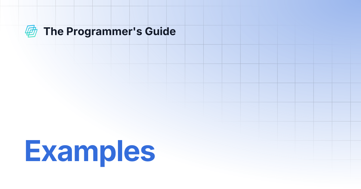 Examples The Programmer S Guide